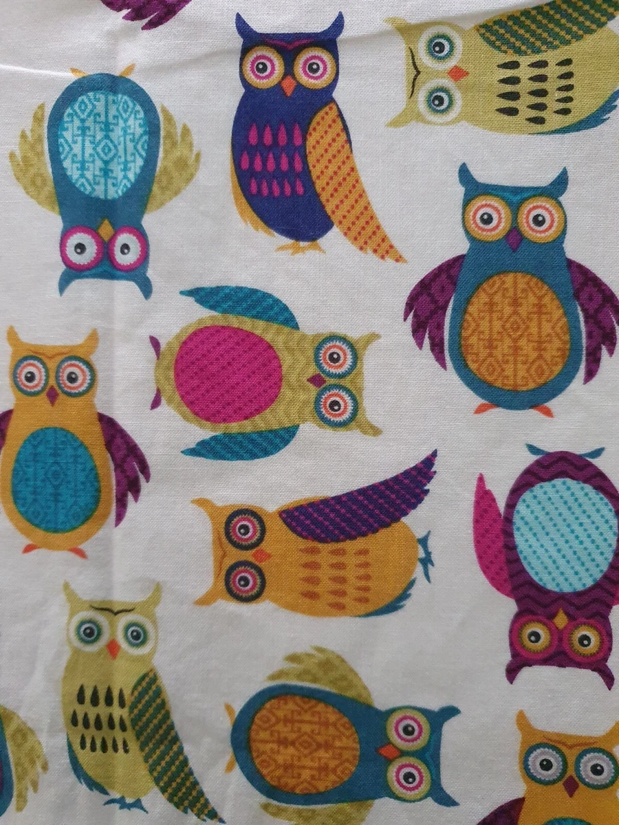Retro Owls Fabric