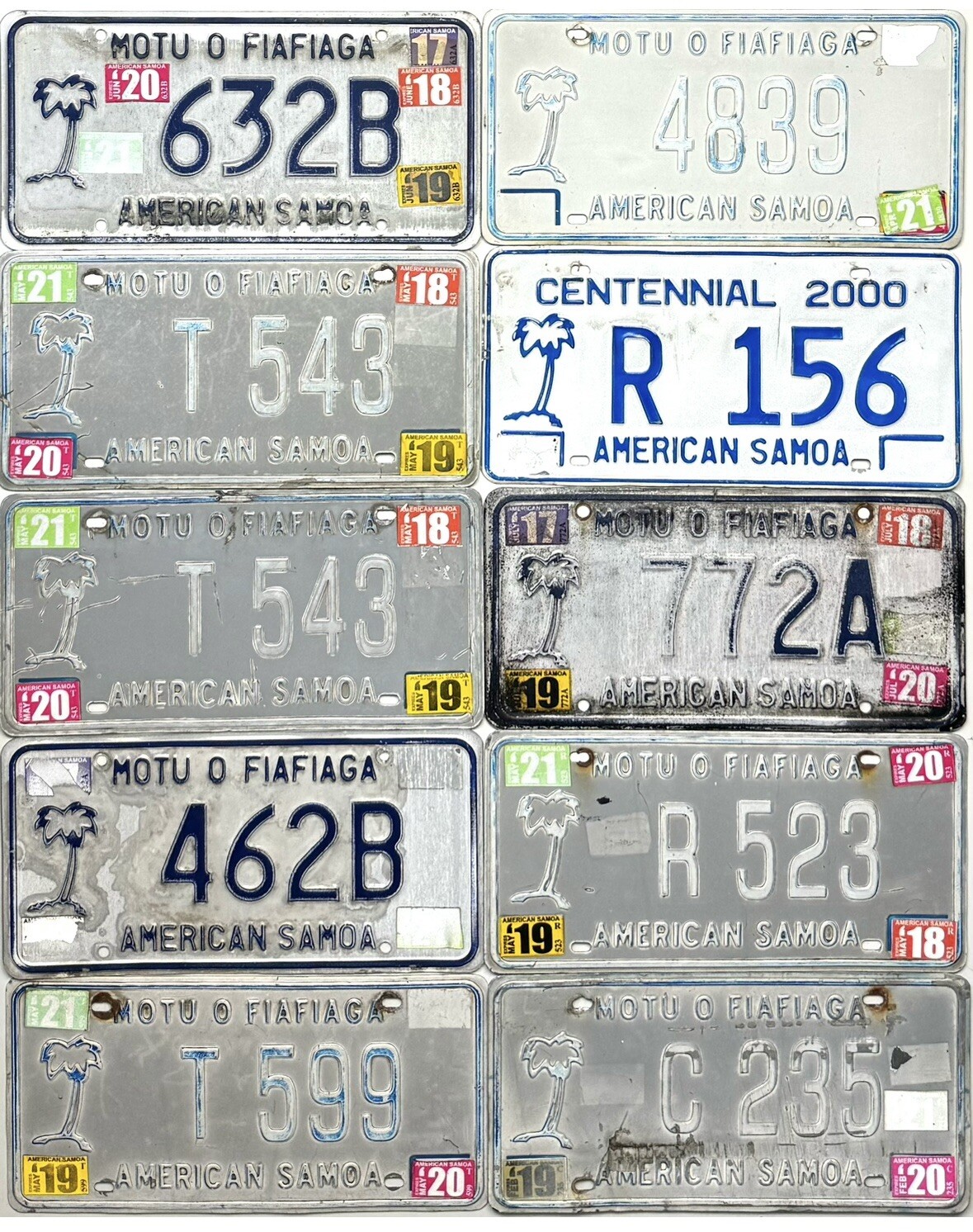 *99 CENT SALE* American Samoa License Plate LOT OF 10 No Reserve | eBay