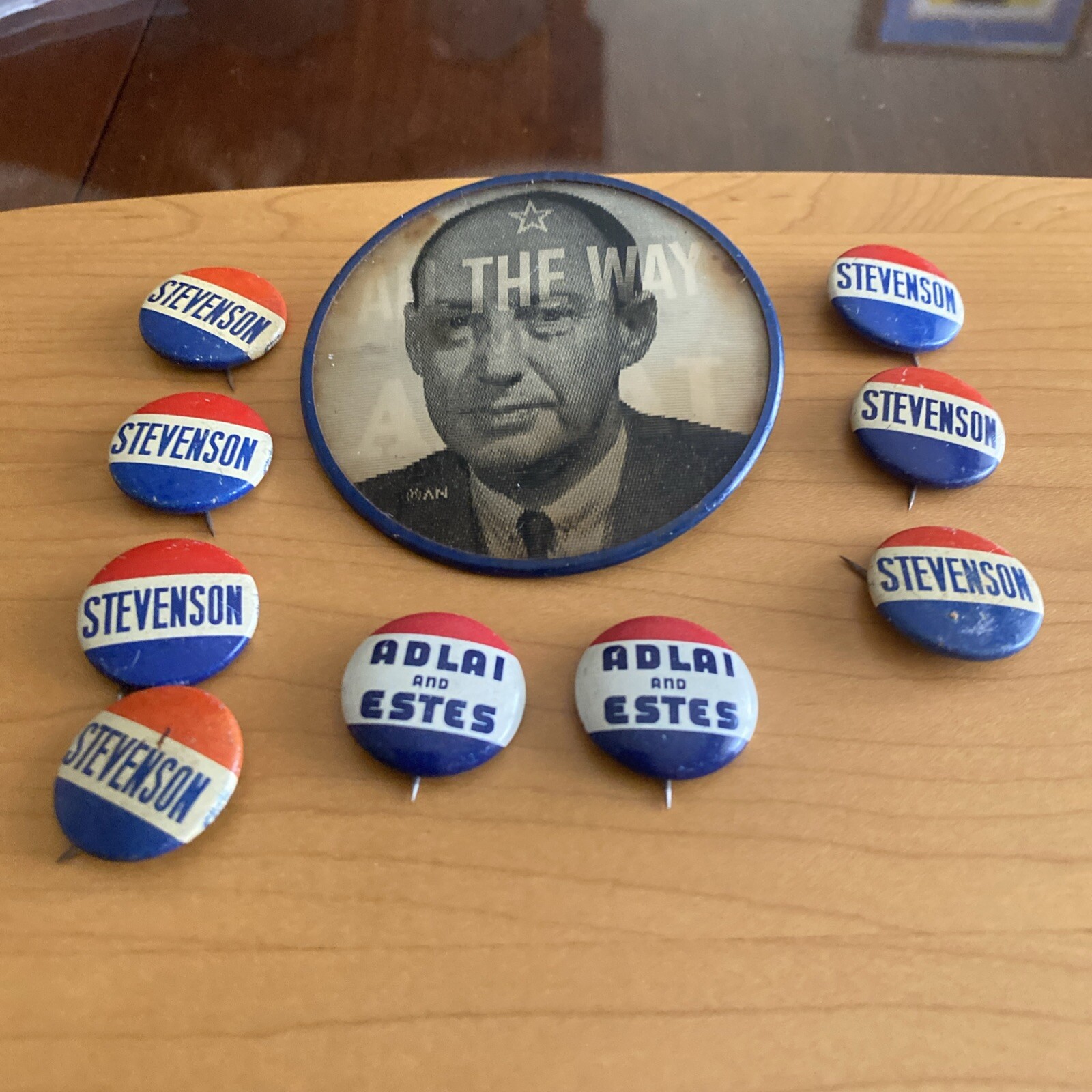 Adlai Stevenson and Estes Kefauver Presidential Campaign Pin /Button ...
