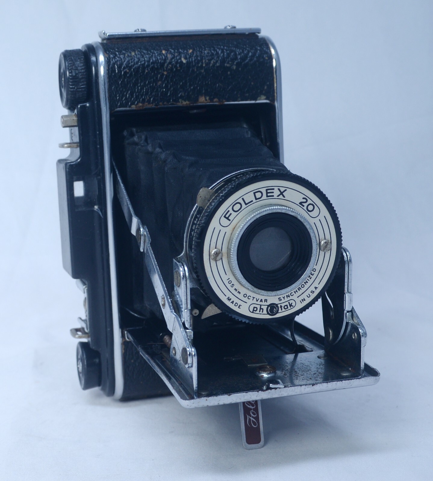 Photak FOLDEX 20 Vintage Bellows Film Camera Octvar 105mm Lens USA | eBay