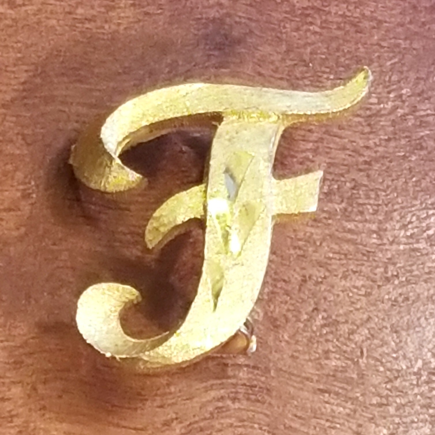 Vintage Manselle Gold Tone Cursive Monogram Letter "F… - Gem