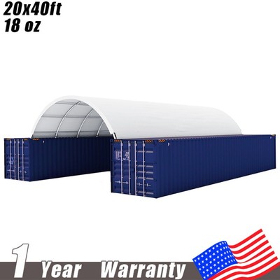 20'x40' Heavy Duty Shipping Container Canopy 18oz PVC Shelter Cover ...
