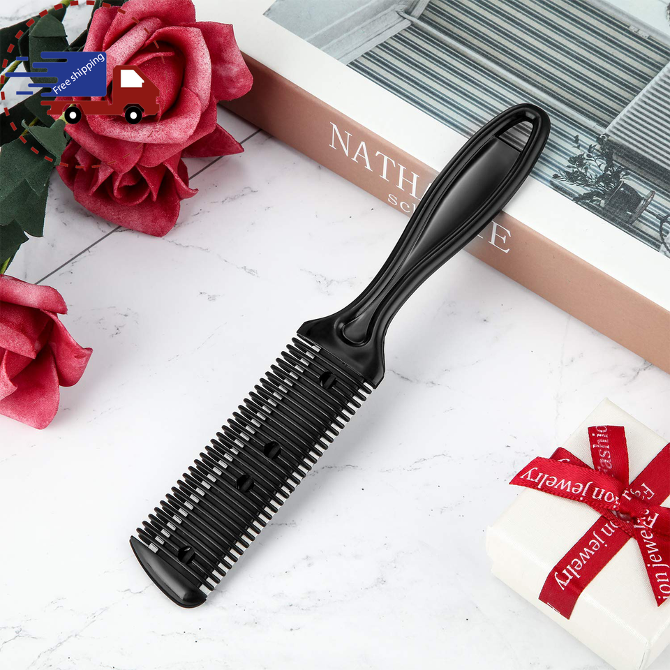 3 Pieces Razor Comb with 10 Pieces Razors, Hair Cutter Comb Cutting ...