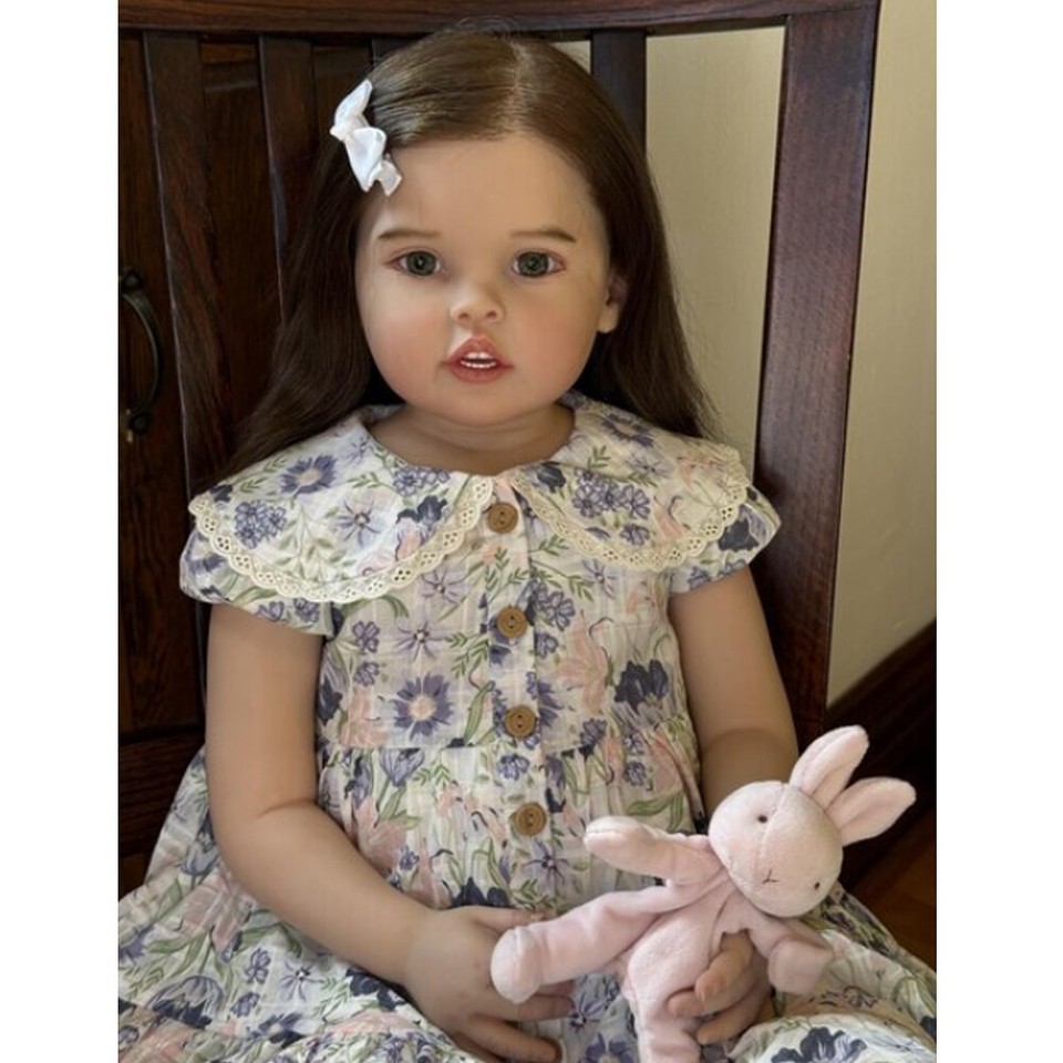 30" Huge Big Reborn Baby Doll Hand-Rooted Hair Artist Finished Toddler ...