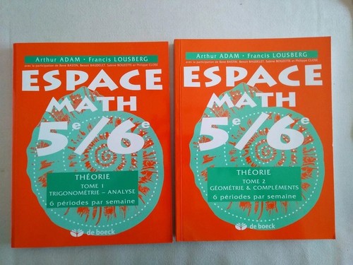 Lot de 2 livres Espace Math 5e/6e - Théorie Tome 1 et 2, Analyse ...