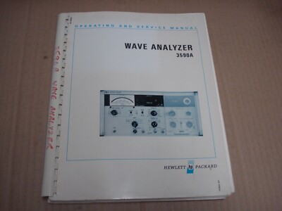 Manuals & Books - Wave Analyzer Operating Service Manual