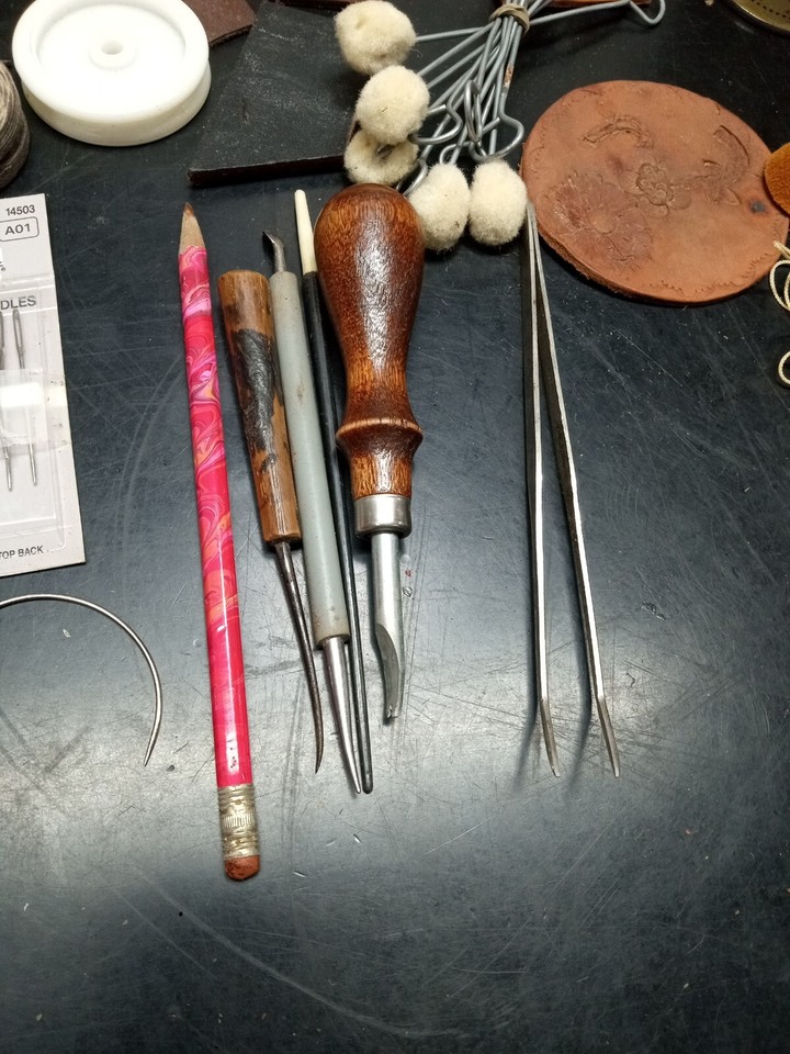 Lot of Leather Working Saddle Making Tools 7 Punches CRAFTOOL CO USA ...