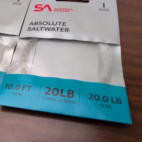 Scientific Anglers Absolute Saltwater 10ft Leader LOT OF (5) - 8-20lb ...