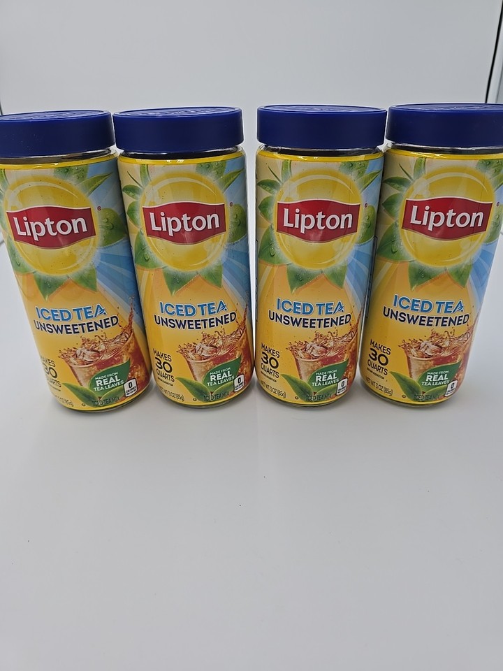 4X Lipton Unsweetened Instant Iced Tea Mix 30 Quart Discontinued, Exp ...
