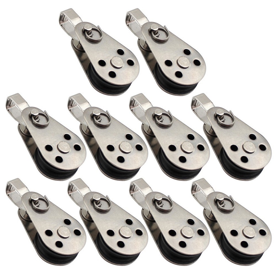 Boat Pulley Set 10PCS With Riveted Nylon Wheels Saltwater Resistant ...