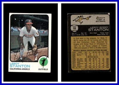 1973 Topps #18 Leroy Stanton Autographed Signed AUTO California Angels ...