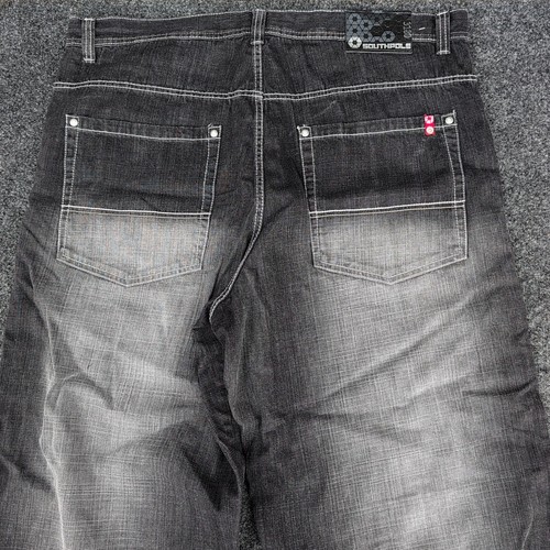 Southpole Jeans Mens 42x34 Black Red Tab Baggy Wide Skater Hip Hop ...