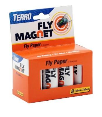 TERRO Fly Magnet T510 Sticky Fly Paper Trap (8 ROLLS PER PACK) | eBay