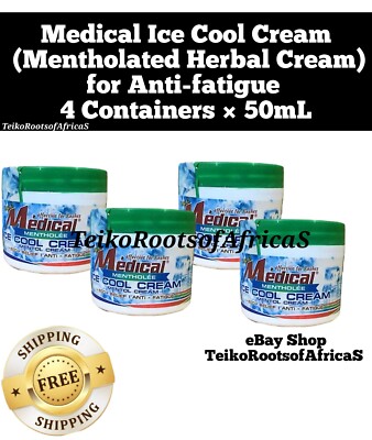 4X Medical Ice Cool Cream (Mentholated Herbal Cream) for Anti-fatigue ...