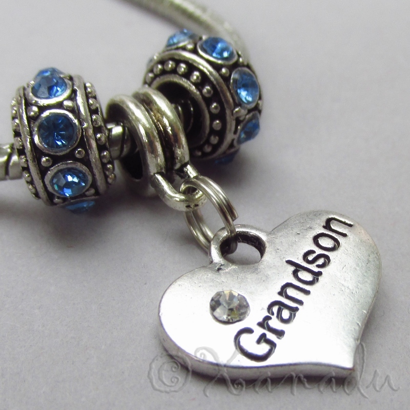 Grandson European Charm Pendant And Birthstone Beads For Large Hole ...