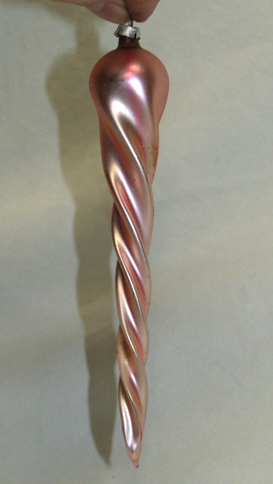 West German Antique Pink Glass Spiral Icicle Vintage Christmas Ornament ...