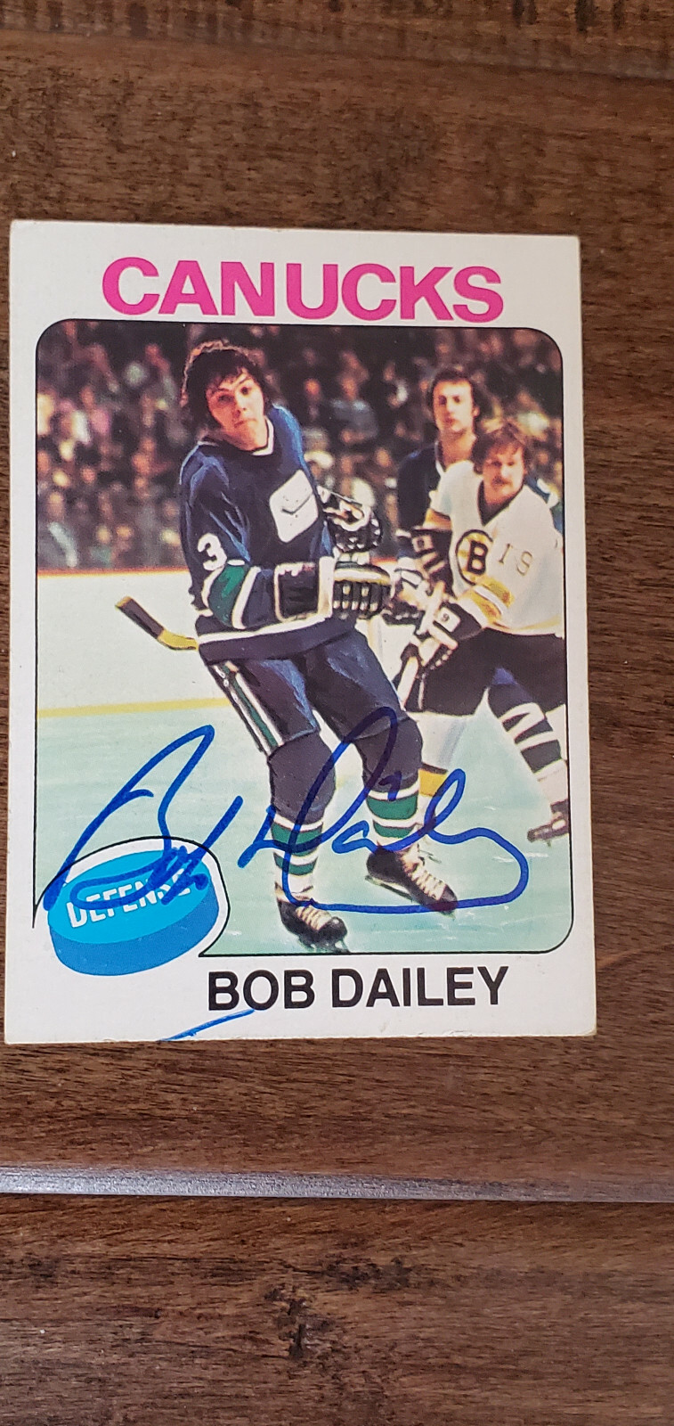 1975-76 TOPPS SIGNED AUTO ON CARD BOB DAILEY VANCOUVER CANUCKS FLYERS ...