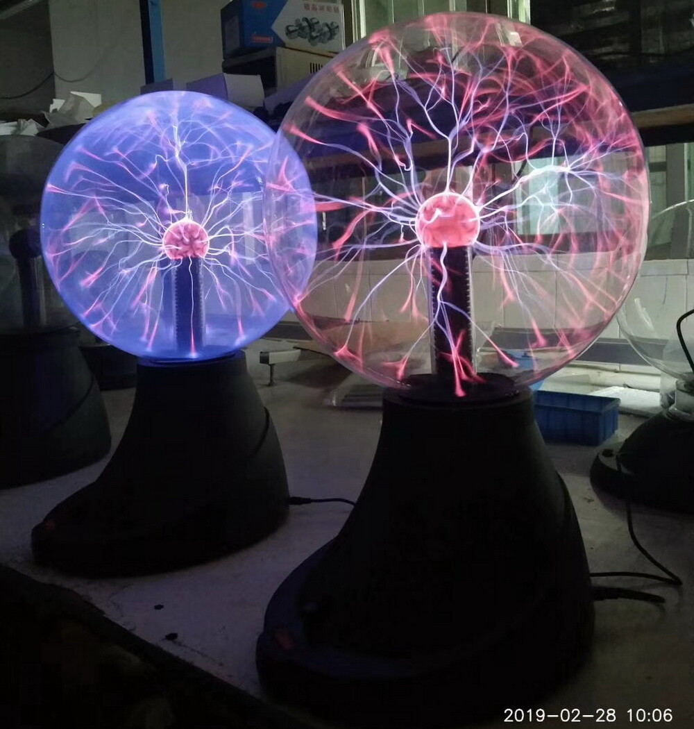 Red 12" Tesla Plasma Ball Lightning Lamp Light for Holiday Party Club ...