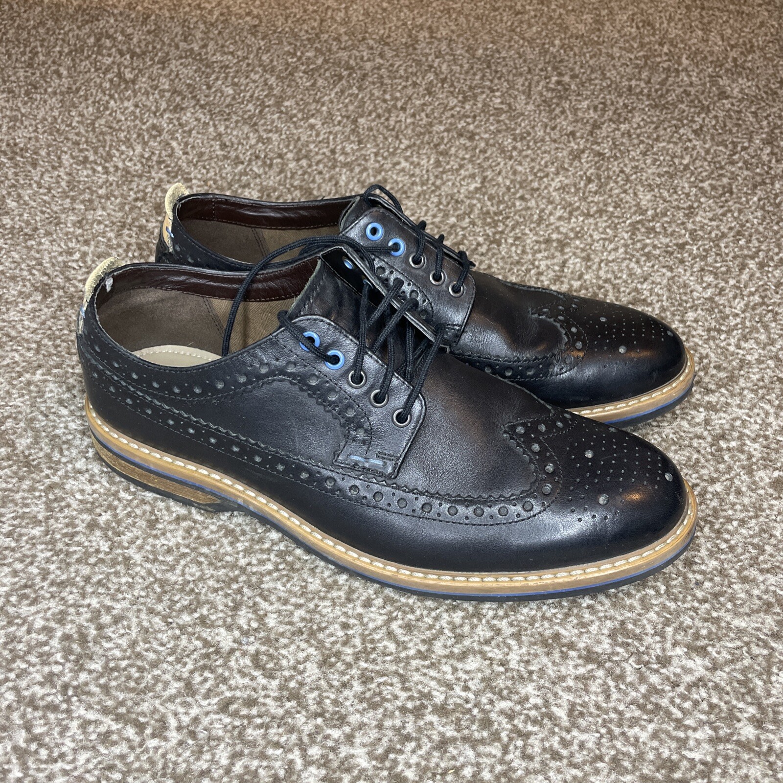 Clarks Batcombe Wingtip Dress Shoes Mens 10 Black Lac… - Gem