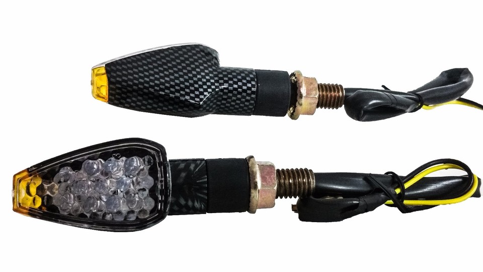 4x Carbon Turn Signal LED Dual Sport Motorcycle dirt bike light blinker ...