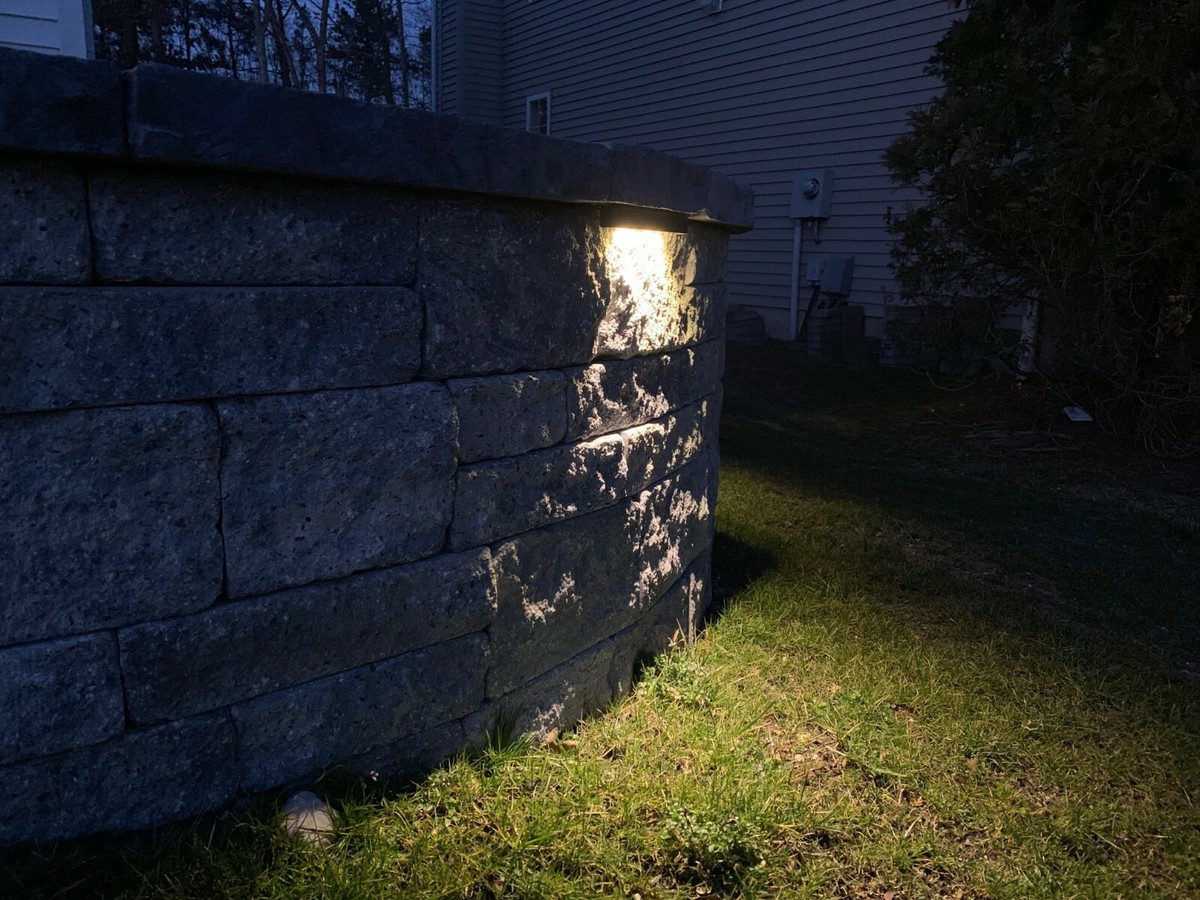 Rope Light Retaining Wall