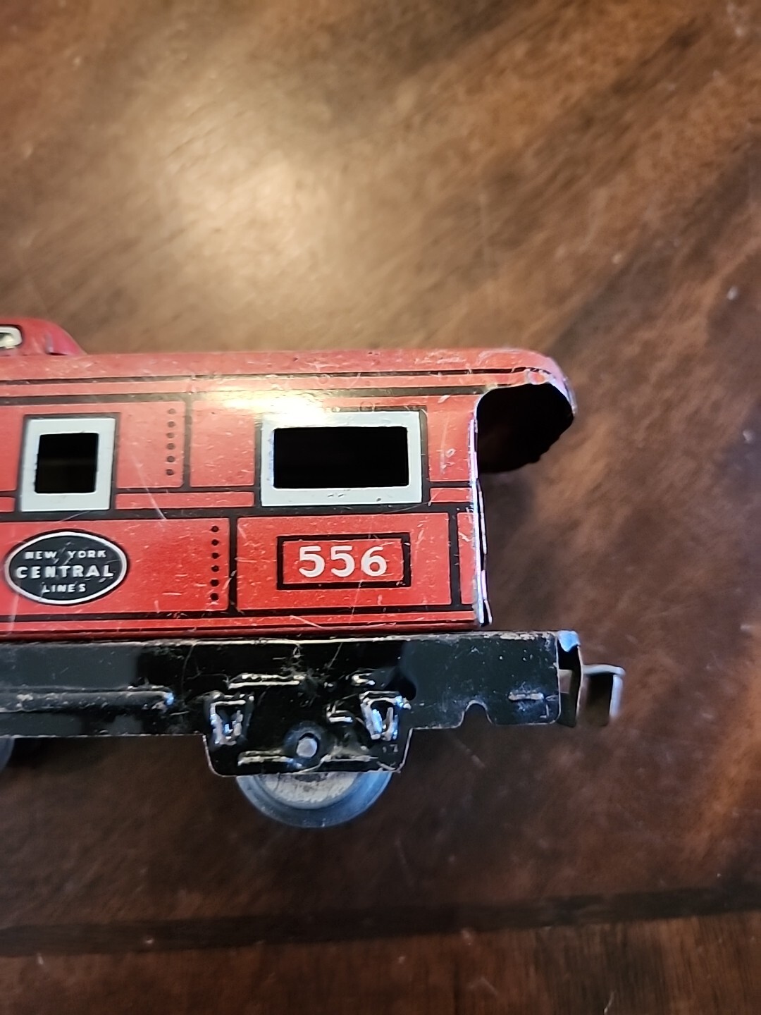 Vintage Marx O Tin Litho Metal NY Central Lines 556 Red Caboose Train ...