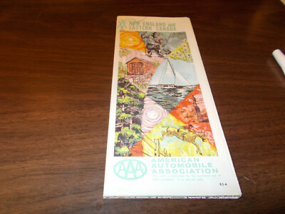 1963 AAA New England and Eastern Canada Vintage Road Map | eBay
