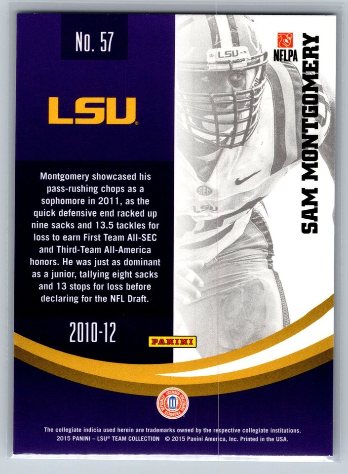 2015 Panini Collegiate LSU Sam Montgomery #57 | eBay