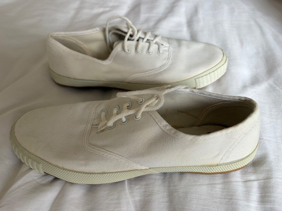Vintage white plimsolls, uk6, new, made in Pakistan, 80s/90s | eBay UK
