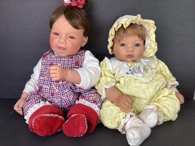Vintage Lee Middleton Original Dolls by Reva Lifelike Brown Blond Blue ...
