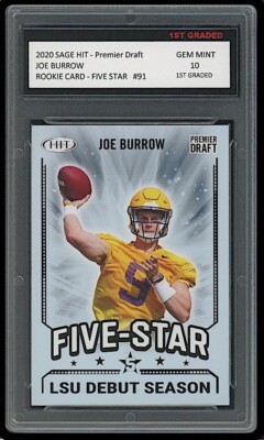Joe Burrow 2020 Sage Hit Premier Draft Five Star 1st Graded 10 Rookie ...