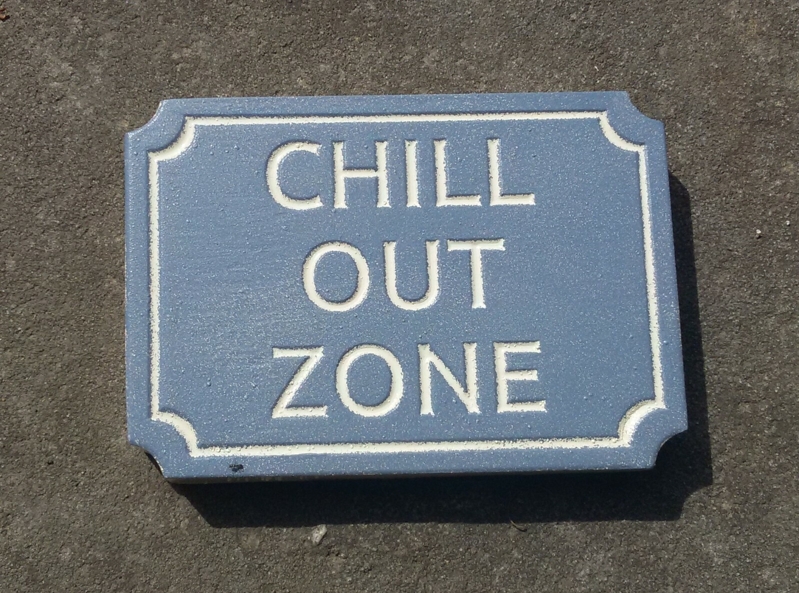 Chill Out Zone sign Handcrafted Wood Gift Hanging Garden Gate Wall ...