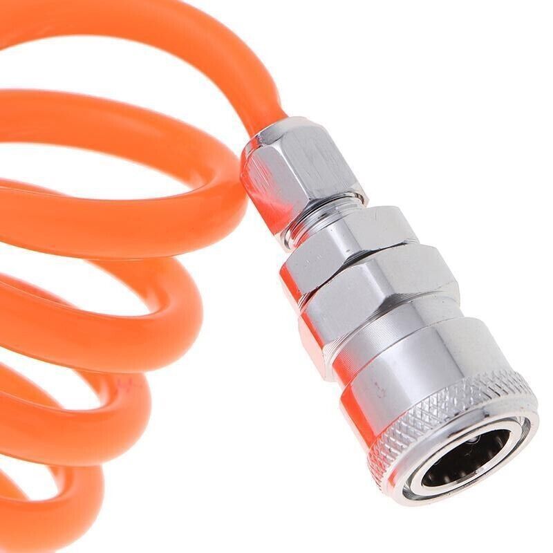 Air Hose Line Compressor Coiled Quick Release Fittings Couplings | eBay