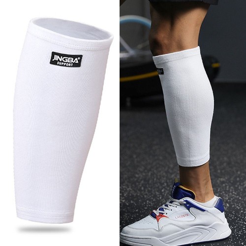 White Sport Calf Guard Knitting Shin Splint & Calf Protector Men Women ...