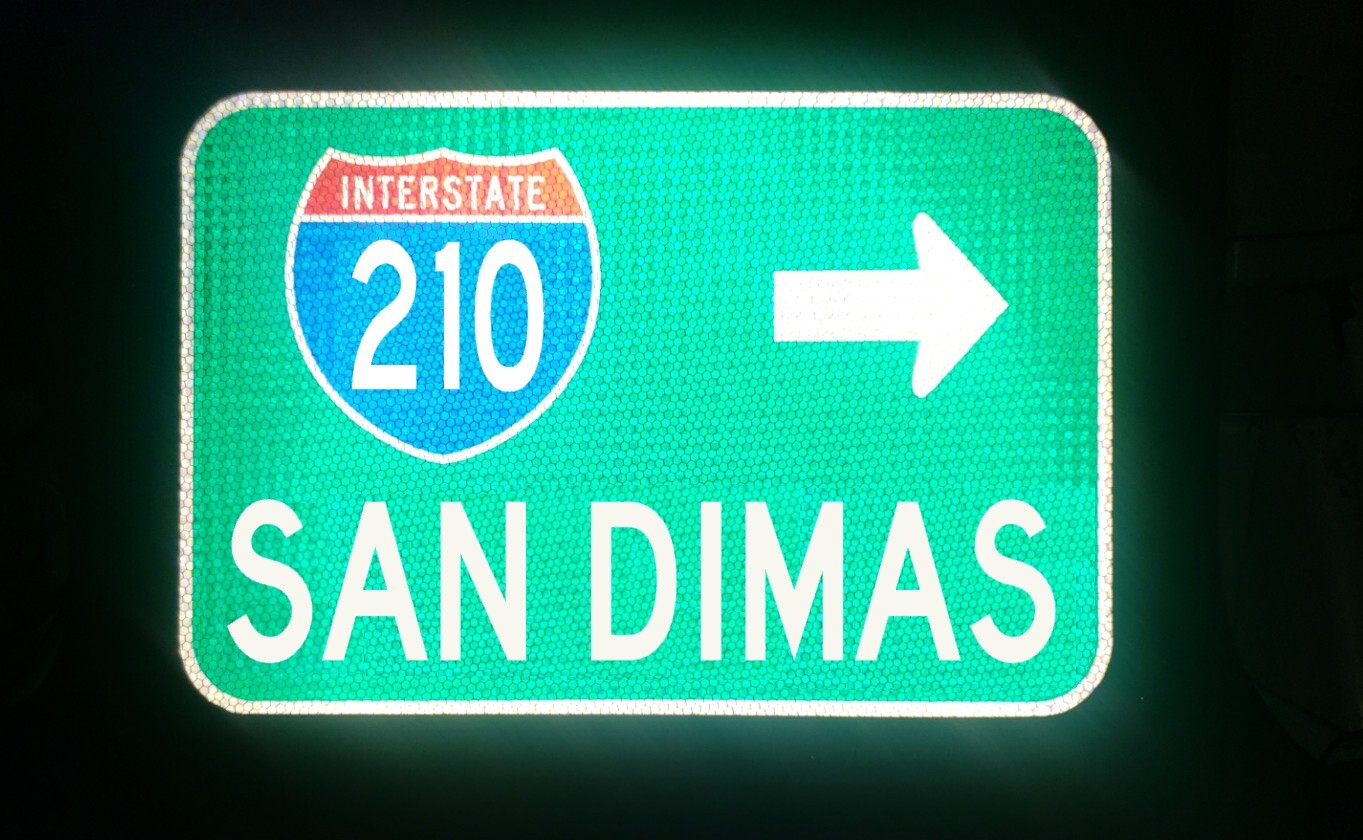 SAN DIMAS Interstate 210 California route road sign 18"x12", Pomona ...