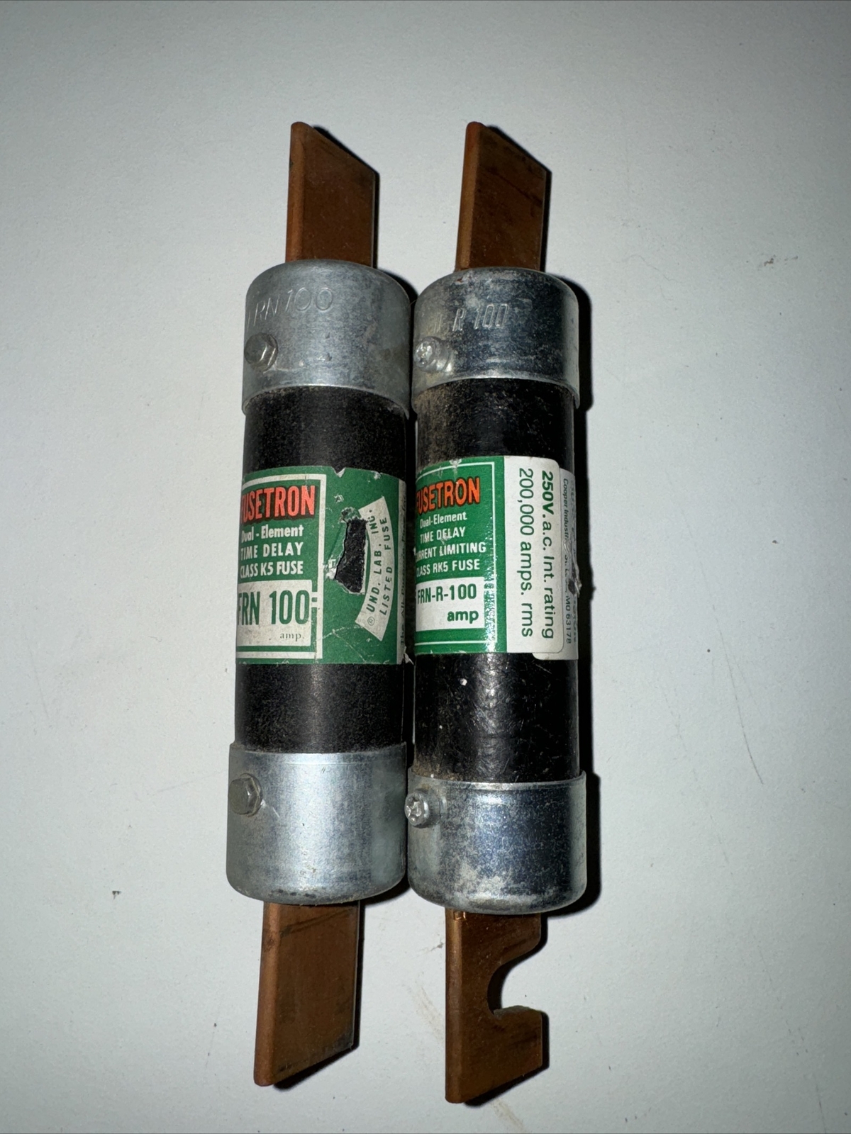 BUSS FUSETRON FUSE FRN-R-100 DUAL-ELEMENT TIME DELAY 100A (LOT OF 2) | eBay