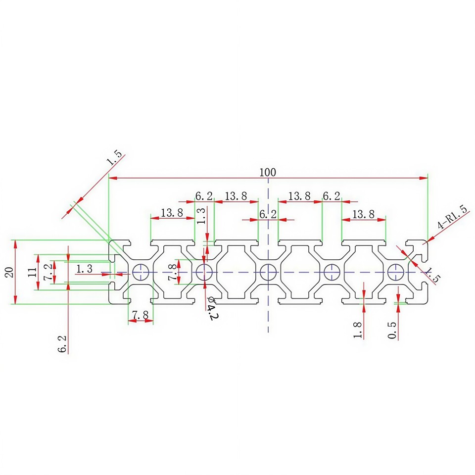 80/20 T-Slot 2020 2060 2080 20100 Aluminum Extrusion Profile for CNC 3D ...