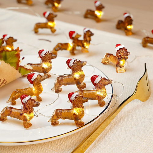 Dachshund Dog String Lights 10ft 30 LED Battery Operated Fairy D ...