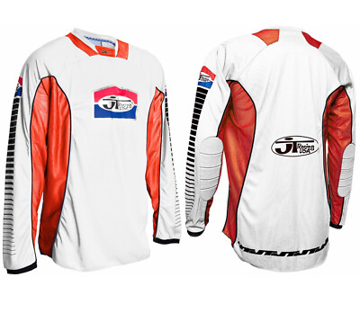 JT RACING JERSEY WHITE ORANGE PRO-TOUR MOTOCROSS MX SHIRT retro evo ...