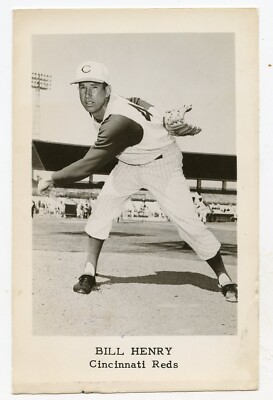 BILL HENRY Signed 1960 Real Cincinnati Reds Team-Issued Postcard Photo ...