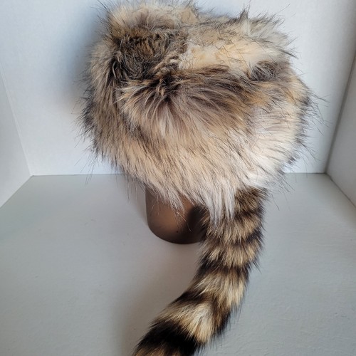 Blondy Davey Crockett Coonskin Cap Real Fur Tail Raccoon Coon Daniel ...