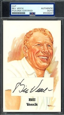 Bill Veeck PSA DNA Coa Signed Perez Steele Cut Postcard Autograph | eBay
