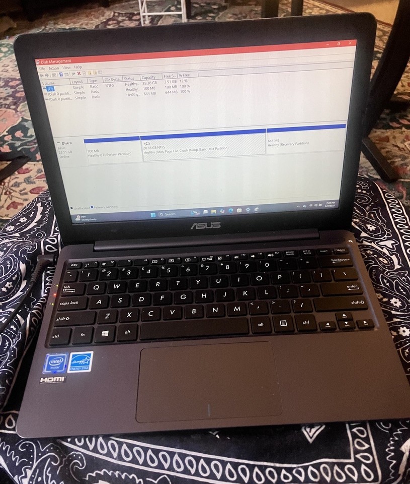 Asus Vivobook E203M Intel Celeron N4000 2GB RAM 32GB SSD 11.6" Windows ...