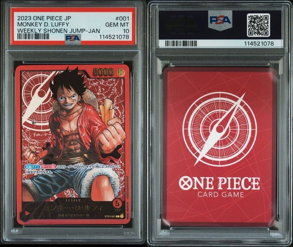 PSA 10 ONE PIECE Card set Luffy & Zoro Weekly Shonen JUMP Leader ...