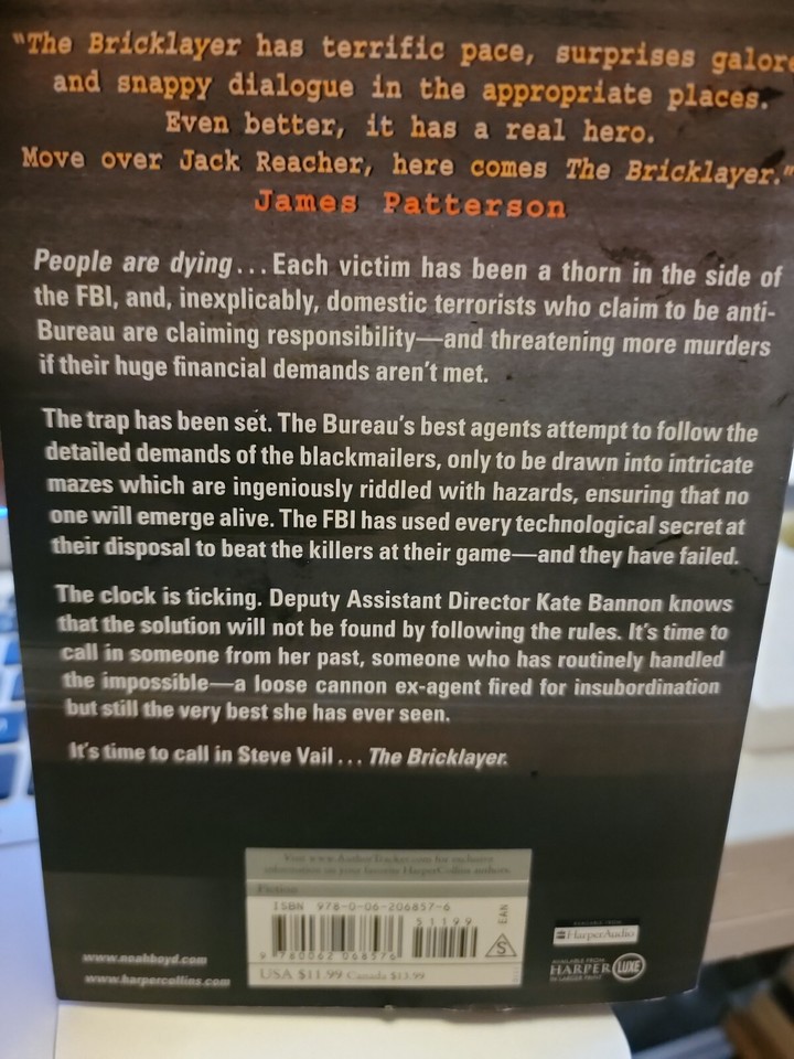 The Bricklayer by Noah Boyd (2010, Mass Market) 9780062068576| eBay