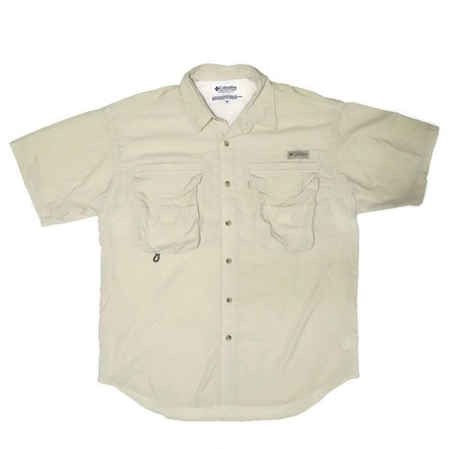Columbia PFG Mens Medium Vented Short Sleeve Button Front Fishing Shirt ...