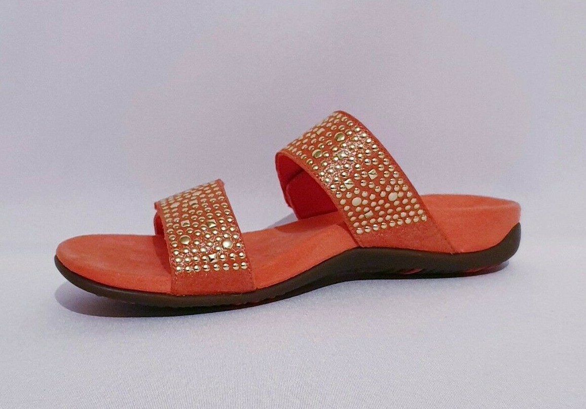 VIONIC SAMOA GENUINE LEATHER ORTHOTIC SLIP ON ADJUSTABLE SANDALS MULES ...