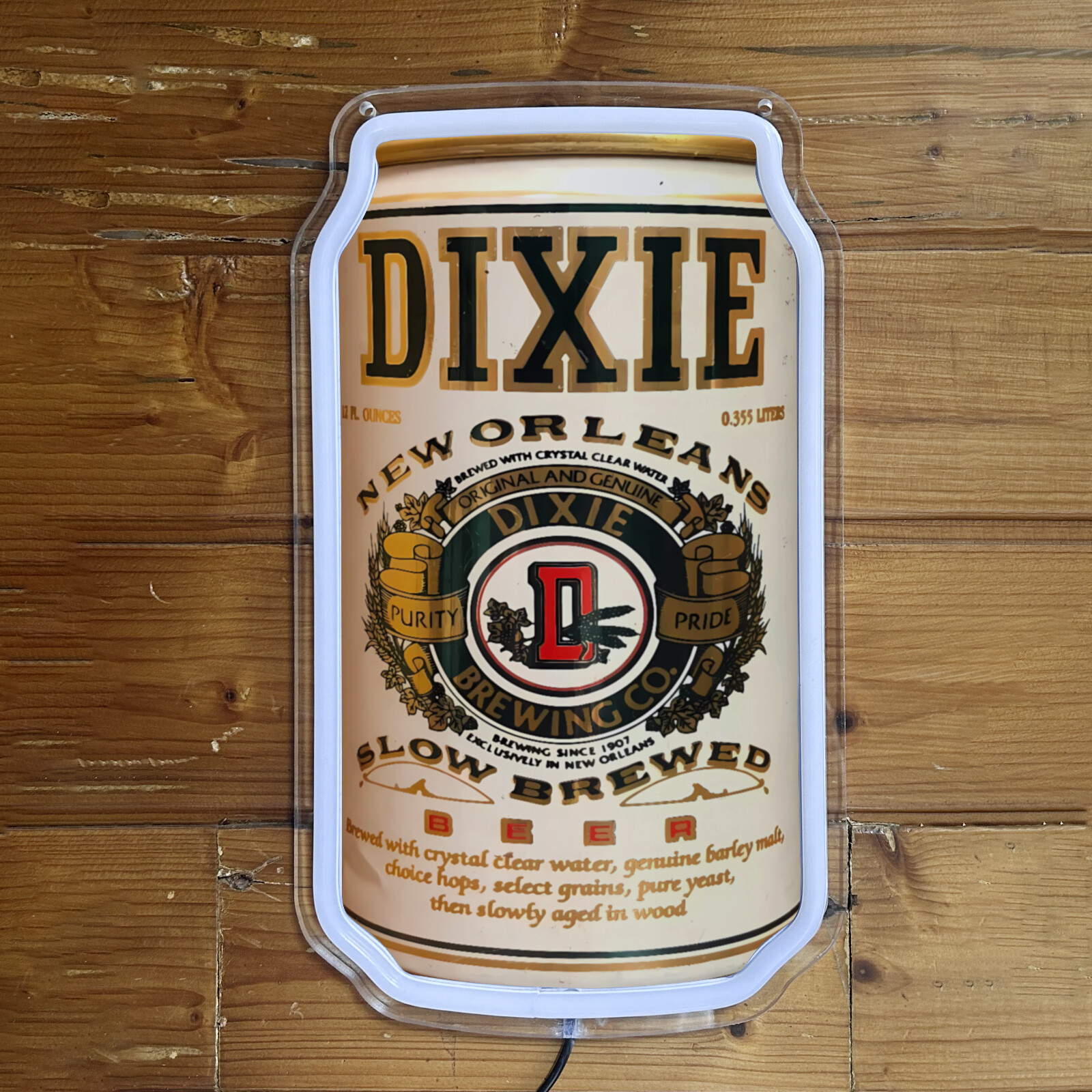 Dixie Beer Can LED Neon Sign - Vintage Style Bar Pub Man Cave Light K1 ...