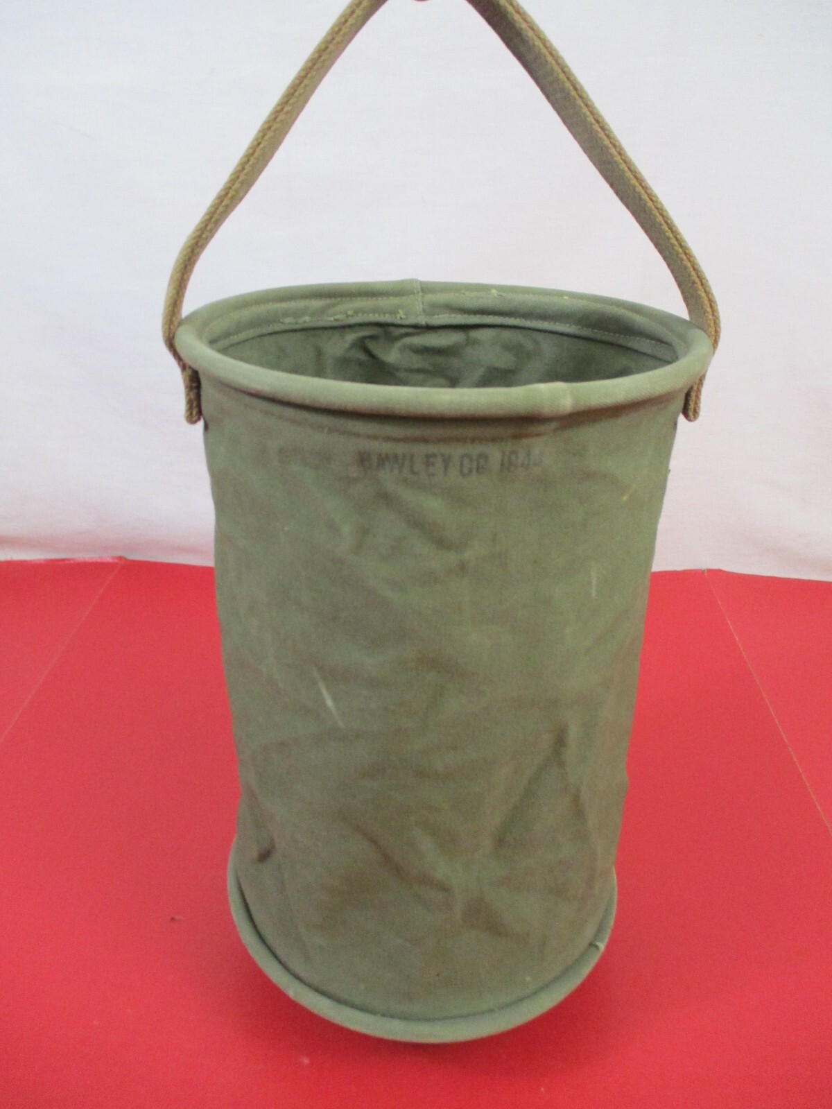 WWII US Army Cavalry Collapsible Folding Canvas Jeep Water Bucket - Dtd ...
