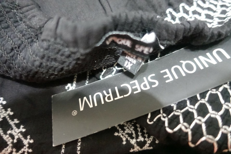 Unique Spectrum Women Plus Size 1x 2x Black Boho Gypsy Lined Cotton ...